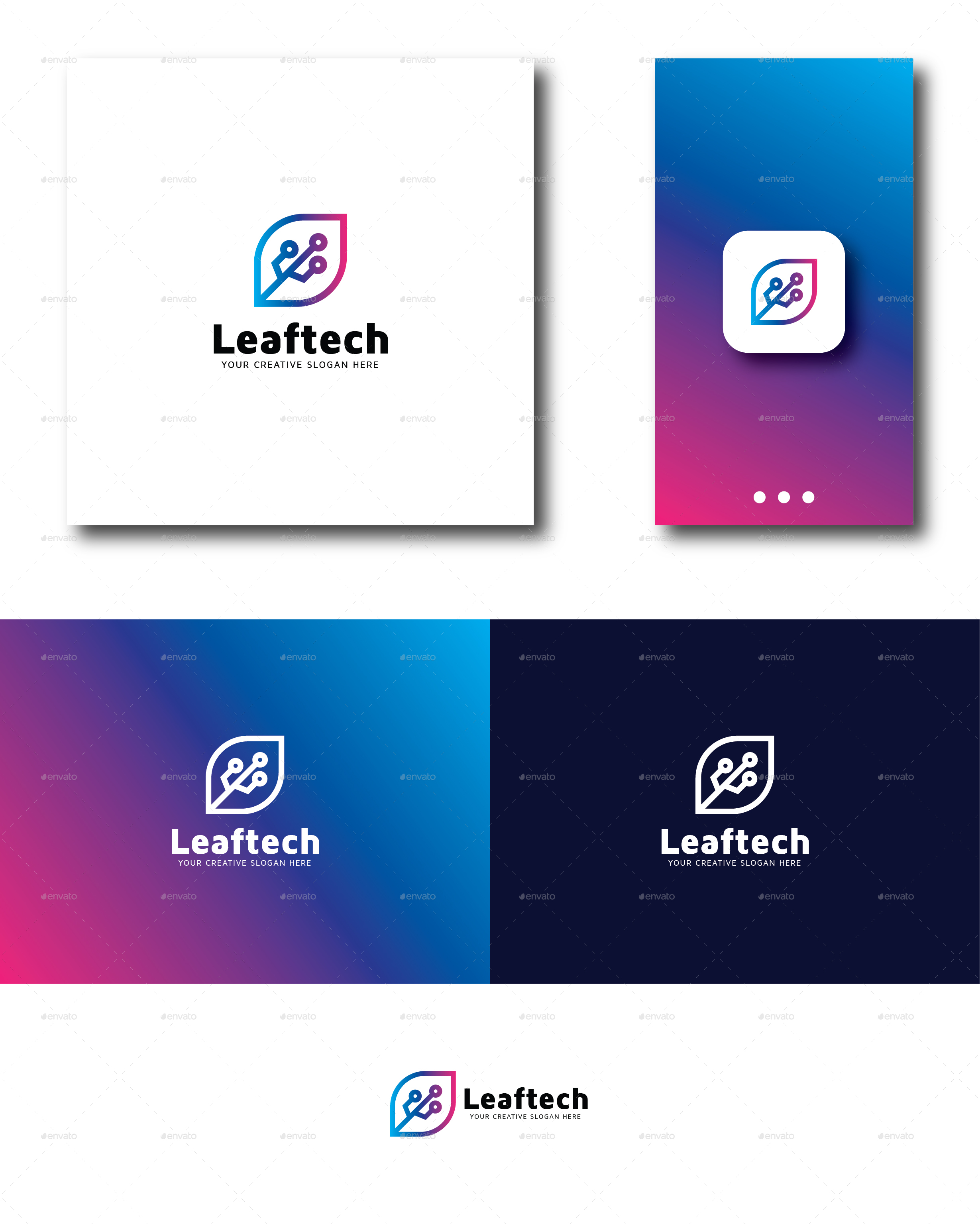 Leaf Tech Logo, Graphics | GraphicRiver